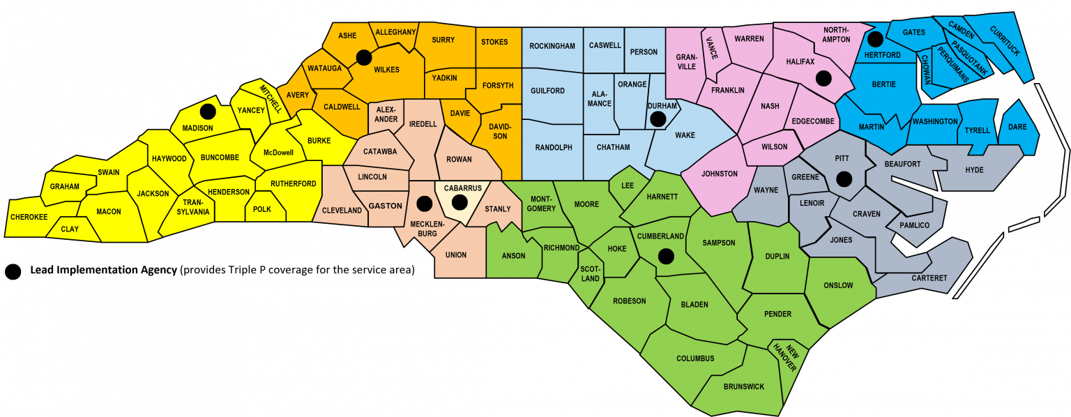 North Carolina Triple P Local Implementation Agencies Site Map ...